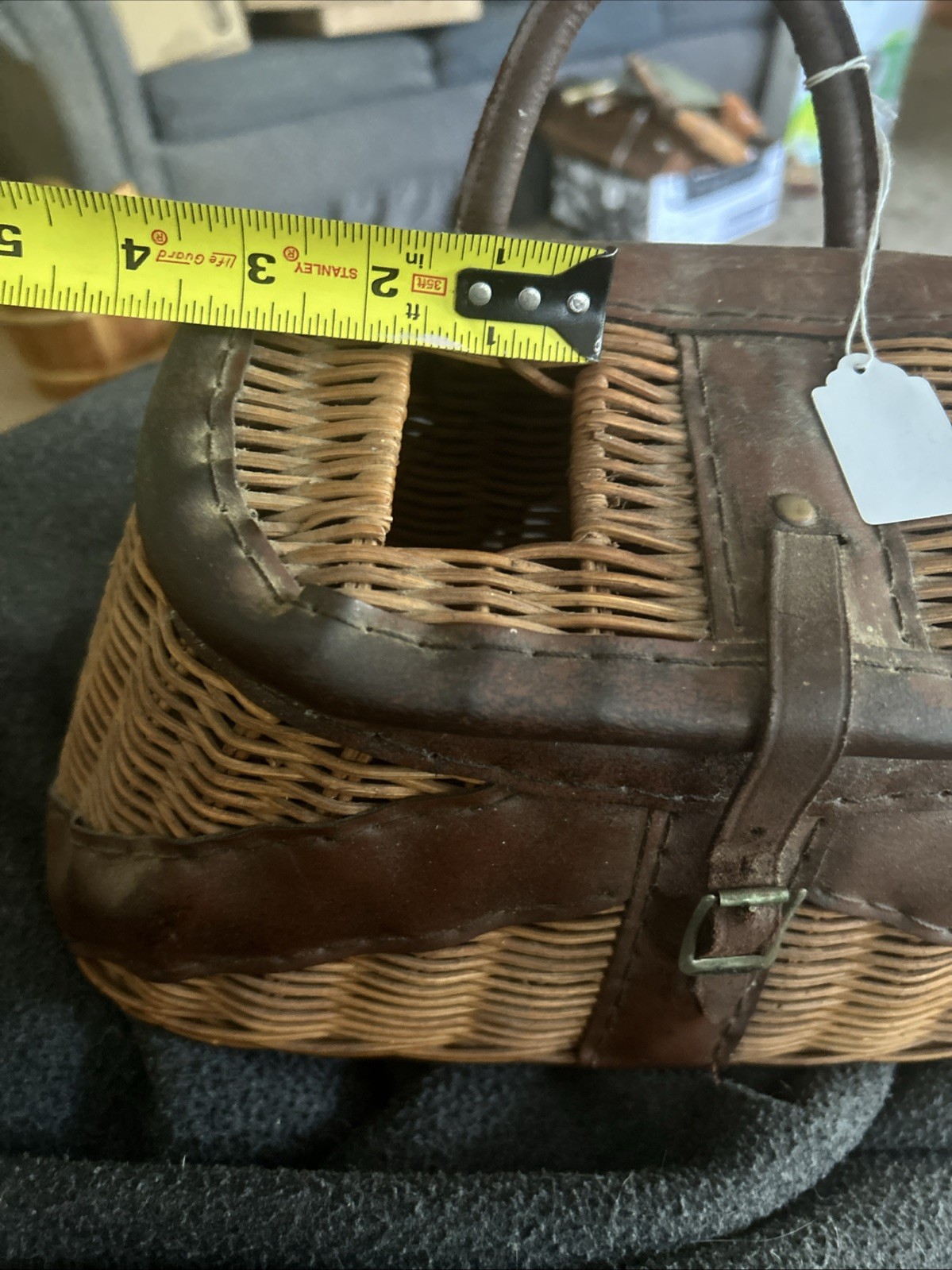 Vintage Classic Woven Basket Fishing Creel Trout Camp Decoration 14”by ...