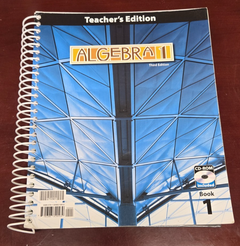 USED Algebra 1 Teacher's Edition Book 1 & Answer Key - CDs Included ...