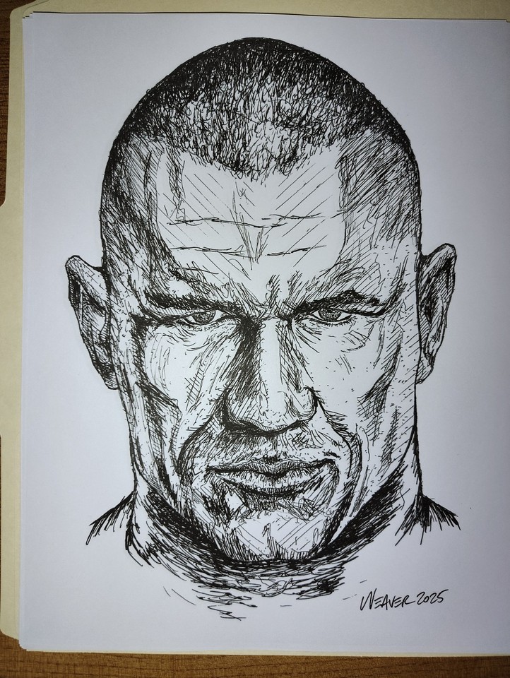 RANDY ORTON pro wrestler Original Drawing PRINT 8.5X11 WWE Legend ...