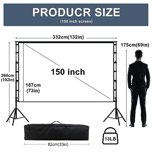 150 inch Projector Screen With Stand,HUANYINGBJB Outside Projection ...