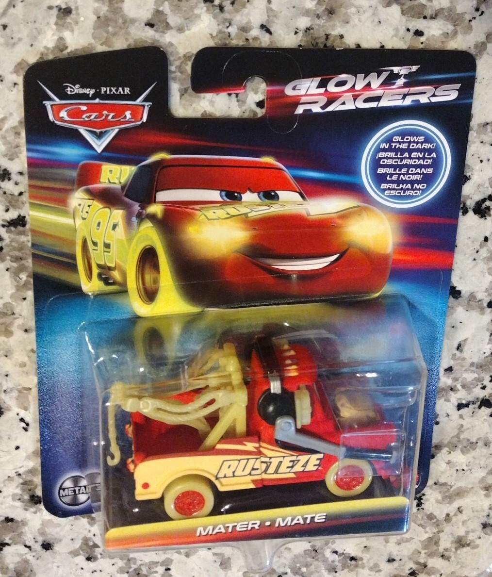 DISNEY PIXAR CARS GLOW RACERS MATER . MATE RUSTEZE GLOWS IN THE DARK ...