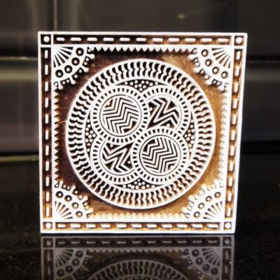 Wood Block Print Stamps DIY Henna Fabric Paper Clay Pottery Hand-Carved ...