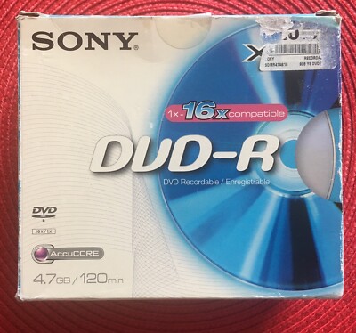 Sony DVD-R Recordable DVDs — 5 Pack, Jewel Cases - 4.7 GB, 16x Write ...