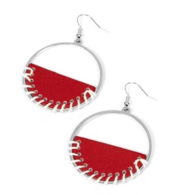 Paparazzi:Lavishly Laid Back Red and Silver Earrings | Paparazzi ...