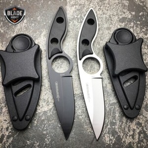2 PC 7" TACTICAL MILITARY FULL TANG FIXED BLADE NECK BOOT KNIFE w ...