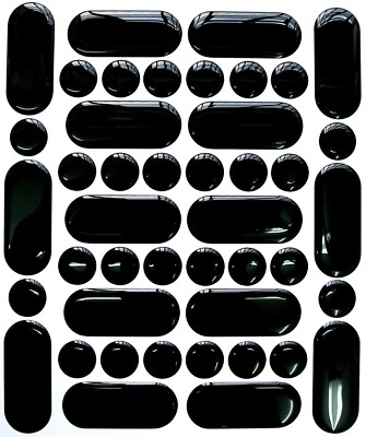 Black 3D gel Domed 28 Spots & 16 Stripes Tank Pad Protector Protection ...