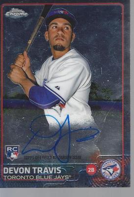 devon travis signed card autographed toronto blue jays auto mlb rookie ...