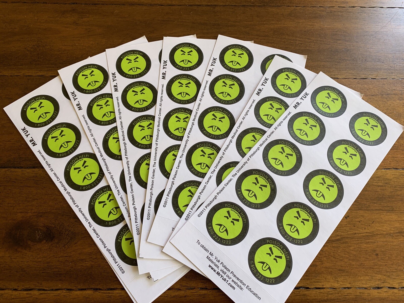 Mr. Yuk Stickers 80 Stickers ( 8 Sheets) Poison Prevent Yuck LOWEST ...