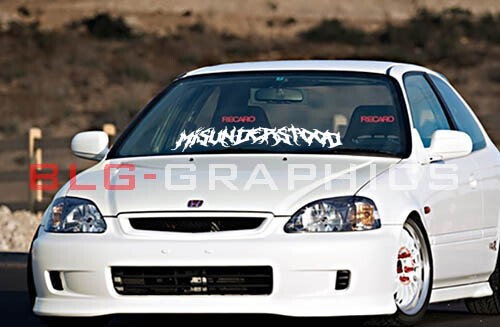 Misunderstood sticker JDM slammed windshield boost window decal kanji ...