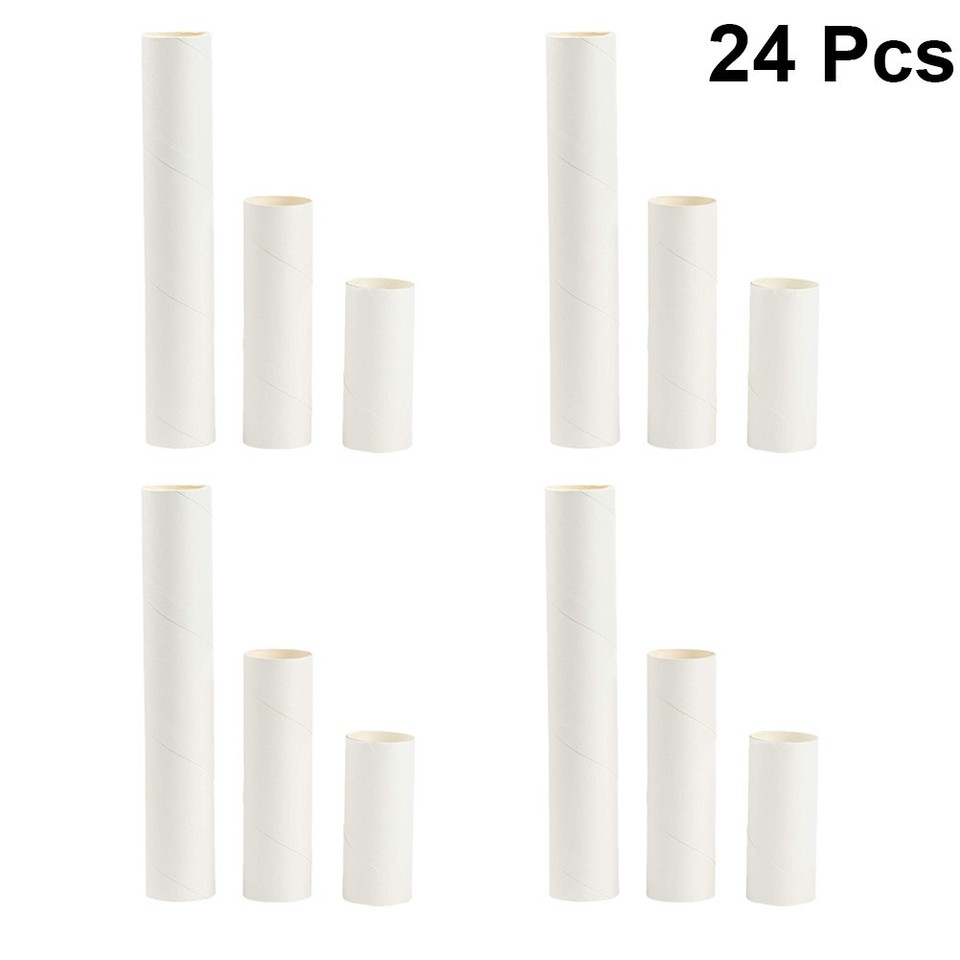 24PCS Kraft Paper Tubes White Cardboard Tubes for DIY Art Drawings ...
