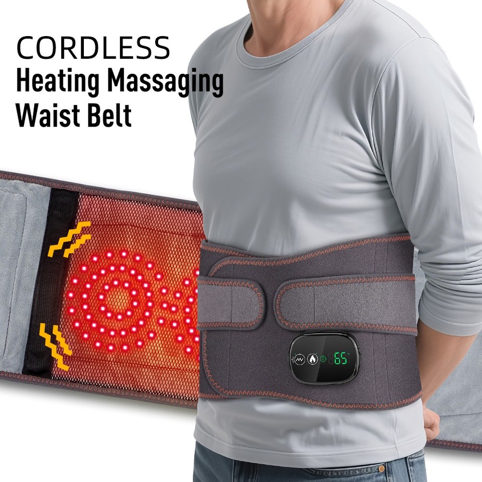 Electric Dual Infrared Light Heat Back Massager Waist Brace Lumbar ...