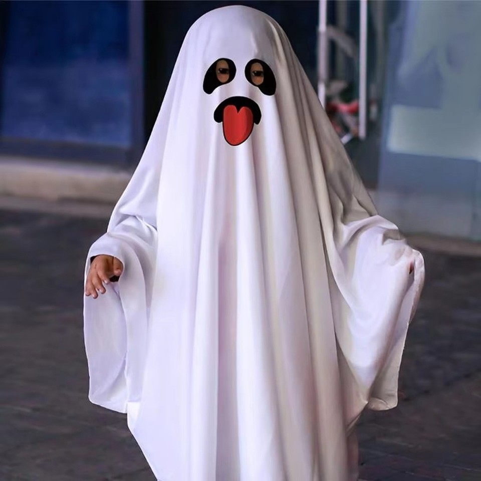 Ghost Costume for Kids White Ghost Cloak Cosplay Outfits Role Play ...