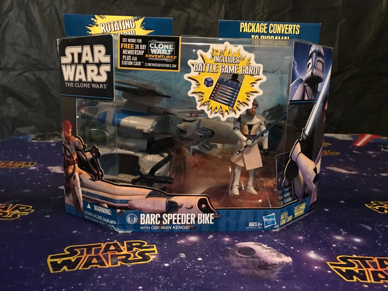 Star Wars The Clone Wars BARC Speeder Bike With OBI Wan Kenobi Hasbro ...