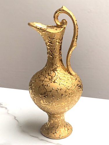 14 karat GOLD Covered Porcelain Genie Pitcher - Richly Coated in 14k ...