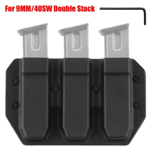 Universal Triple Stack Magazine Belt Holster For 9mm 40 Cal Pistol Mag ...