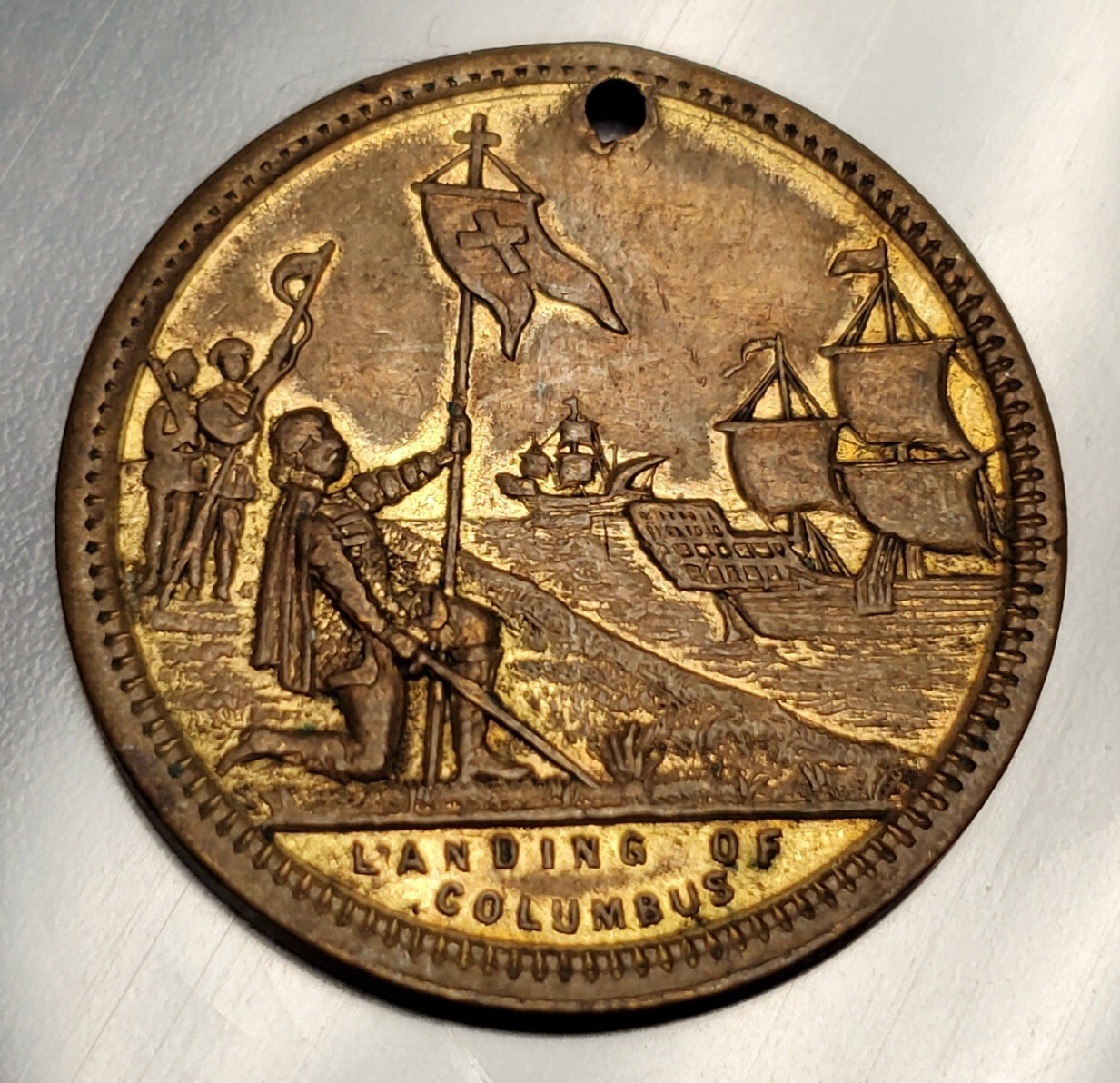 1892 Landing Of Christopher Columbus NRS Suits Token Store Card | eBay