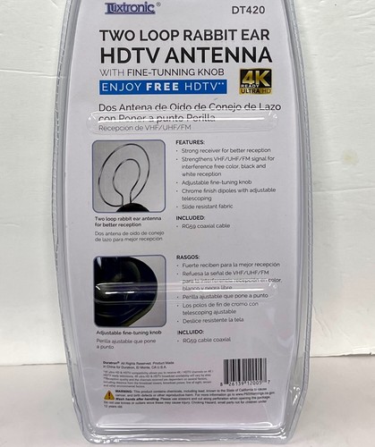 Digital HD UHF VHF TV Rabbit Ear TV Antenna with Booster Knob Control ...