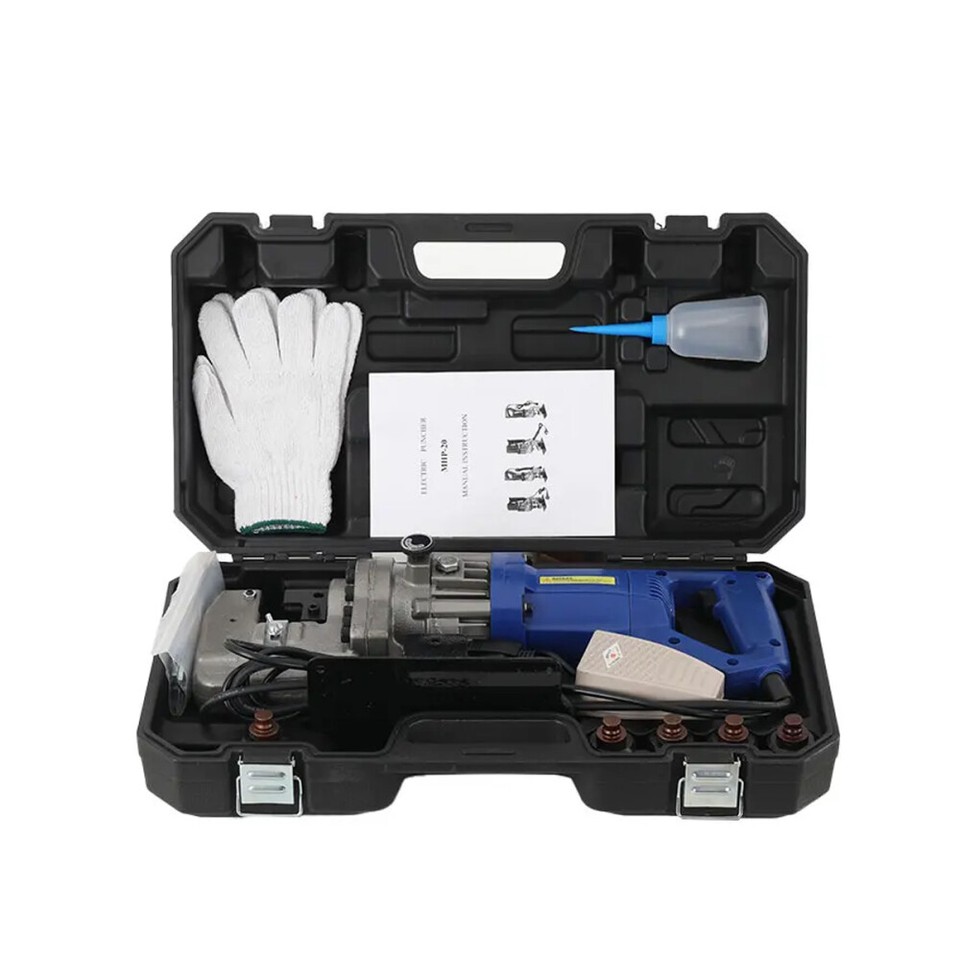 1200W Electric Hydraulic Hole Puncher Knockout Punching Machine Set w/5 ...