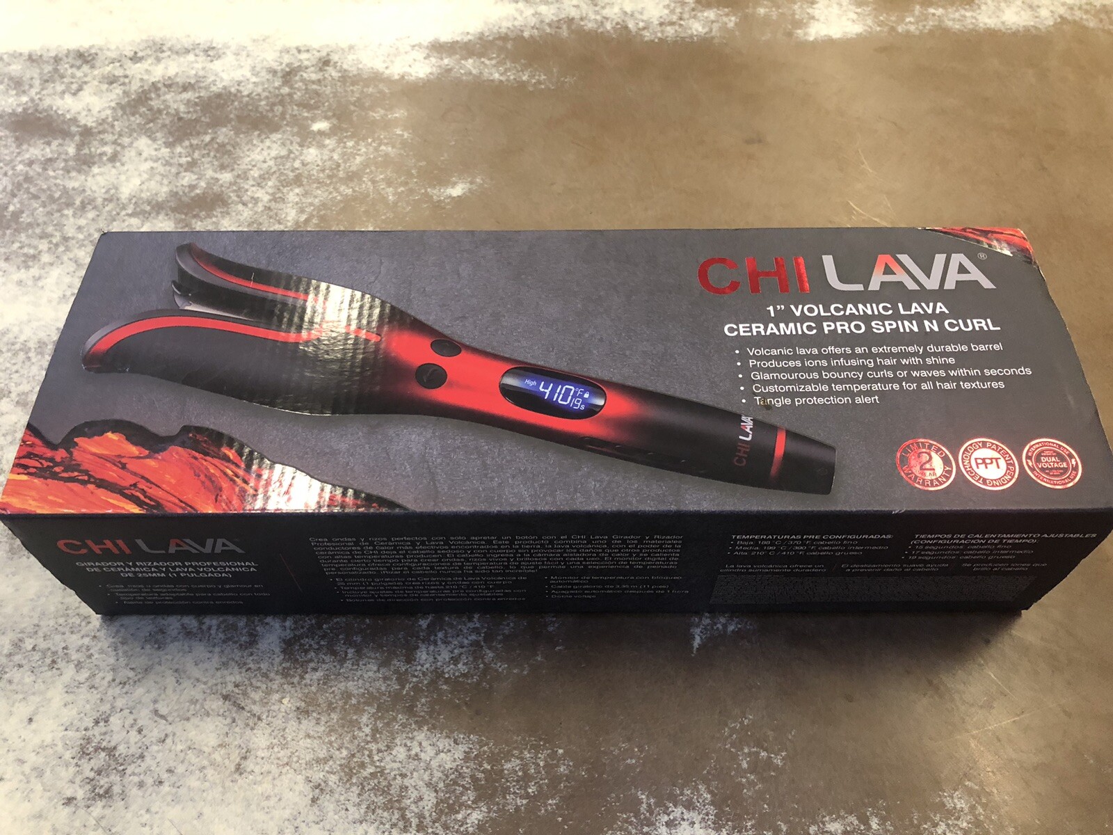 Chi Lava 1” Volcanic Lava Ceramic Pro Spin N Curl Curling Iron ...