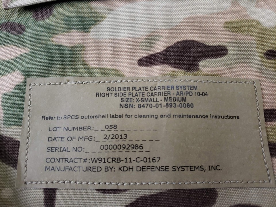 🇺🇸 NEW KDH MULTICAM OCP SPCS TAC-1 RIGHT SIDE PLATE CARRIER X-SMALL to ...