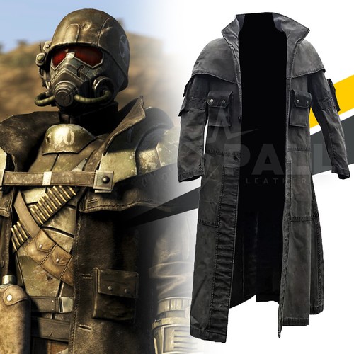 Elite NCR Ranger Fallout New Vegas Riot Gear Duster Canvas Coat Cosplay ...