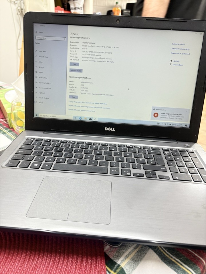 Dell Inspiron N5050 15.6in i7-7500U 8GB Windows 10 Home Silver/Black ...