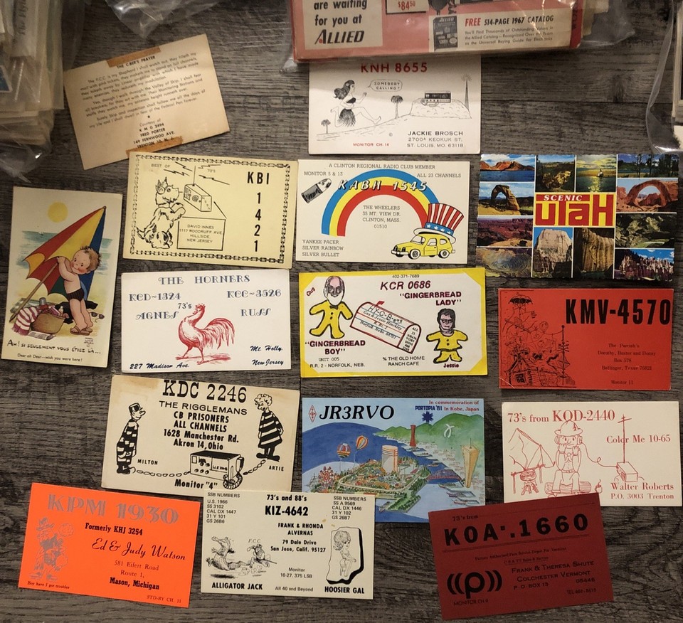 Lot Over 1,000 Vtg QSL CB Radio Cards 70s 80s Colorful Graphics ...