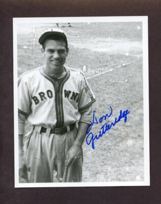 DON GUTTERIDGE Original SIGNED Snapshot Photo 1944 St. Louis Browns (d ...
