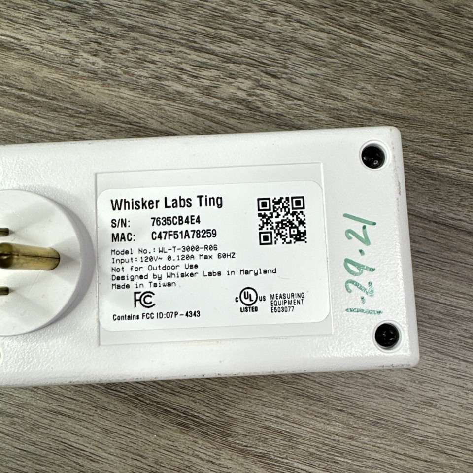 Ting Fire Safety Whisker Labs Smart Electric Fire Detector, WL-T-3000 ...