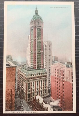 SINGER BUILDING NEW YORK CITY COLOR POSTCARD NEW UNUSED EX CONDITION | eBay