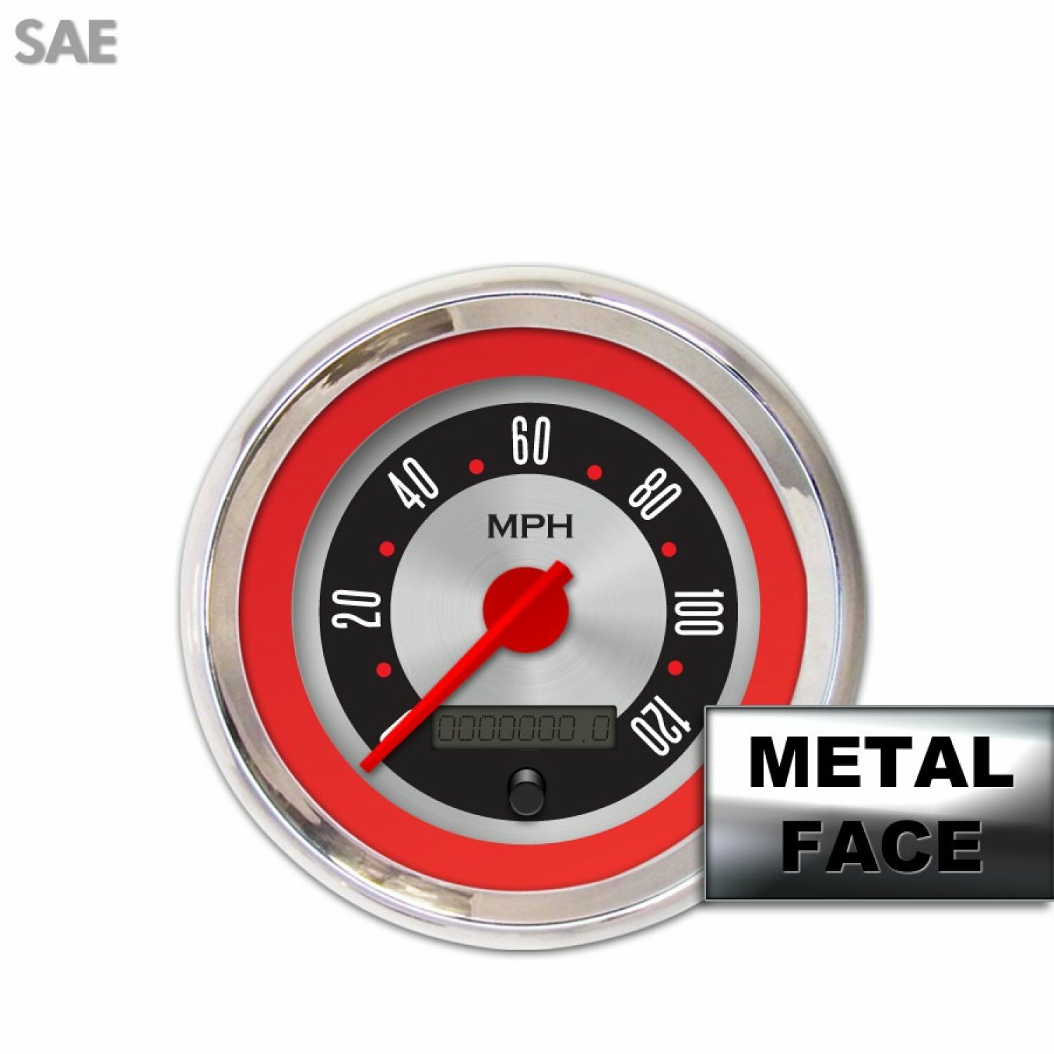 Speedo Ga. - SAE Amer Retro Rod Rd Ring IIII, Rd Mod Needles, Chrome ...