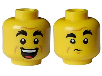 LEGO 3626cpb3222 Minifigure, Head Dual Sided Black Bushy Eyebrows ...