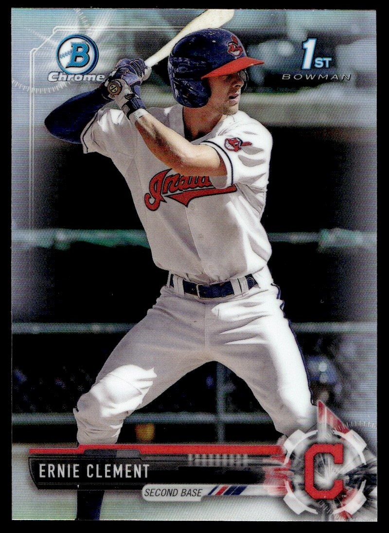 2017 Bowman Draft Chrome Refractor Ernie Clement G23 Cleveland Indians ...
