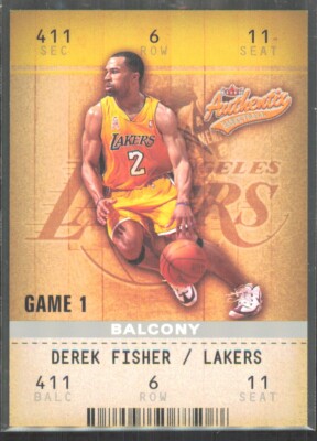 2002-03 Fleer Authentix Balcony Derek Fisher /250 Los Angeles Lakers ...