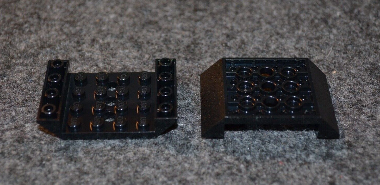 (2) 6x4 / 4x6 Black Inverted Double Slope Bricks /Ship Hull Bricks ...