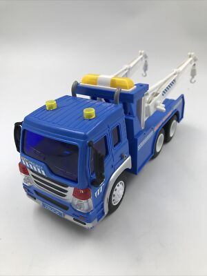 Friction Powered Super Wrecker Blue Tow Truck Truck Team Project Light ...