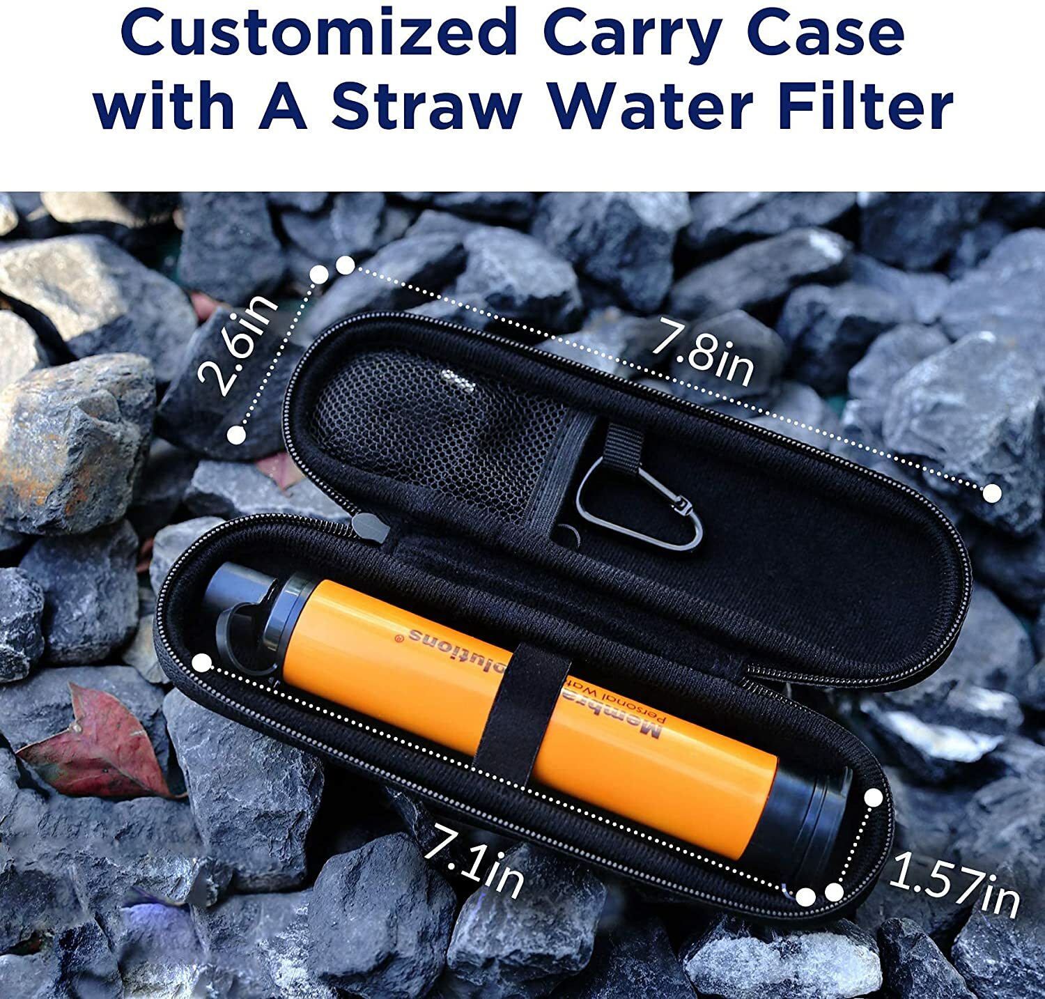 Personal Water Filter Straw w/A Carry Travel Case Cover,Purifier ...