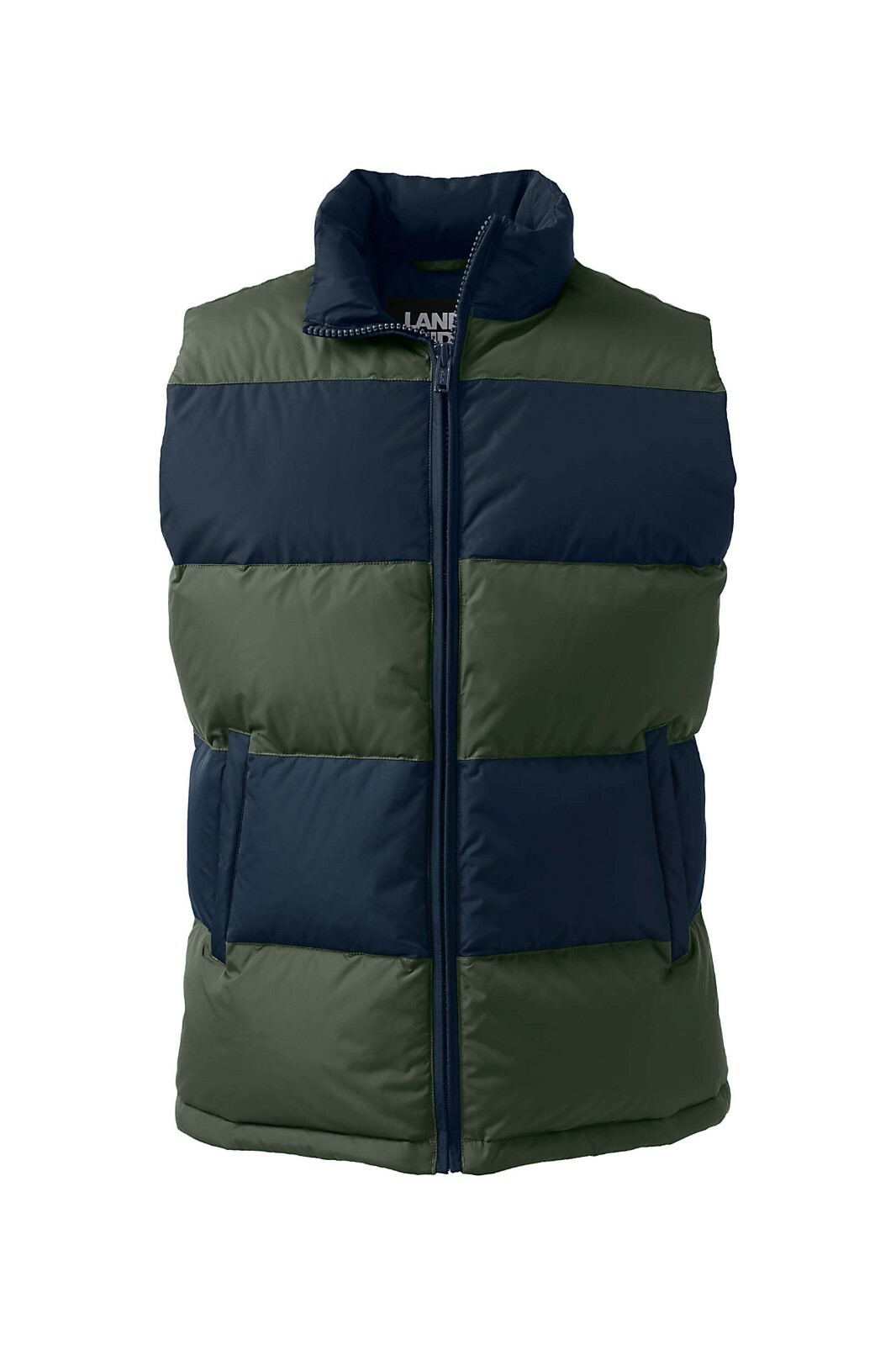 LANDS' END Men's XL Rugby Stripe HyperDRY™ 600 Fill Down Vest NWT $100 ...