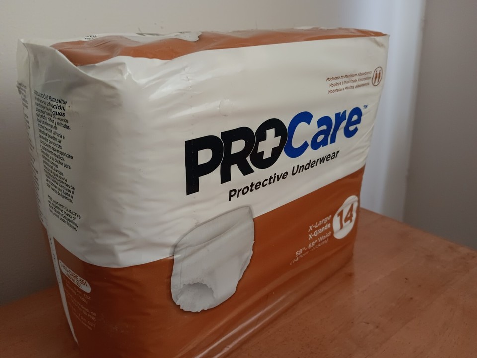2x14 Pack ProCare Adult Protective Underwear Diapers Size XL 28 Total ...