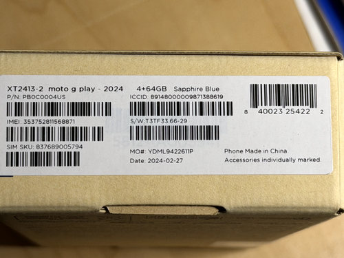 MOTOROLA MOTO G PLAY 2024 64GB SAPPHIRE BLUE XT2413-2 BRAND NEW ...