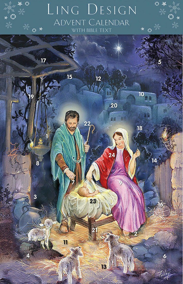 Ling Large Advent Calendars 340 x 250 mm religious & traditional white ...