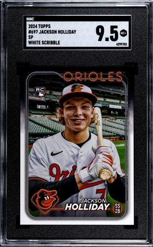 Jackson Holliday 2024 Topps Series 2 #697 Fun Face White Scribble SP RC ...