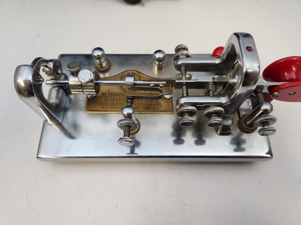 VINTAGE VIBROPLEX ORIGINAL DELUXE RED LIGHTNING ? BUG AMATEUR RADIO ...