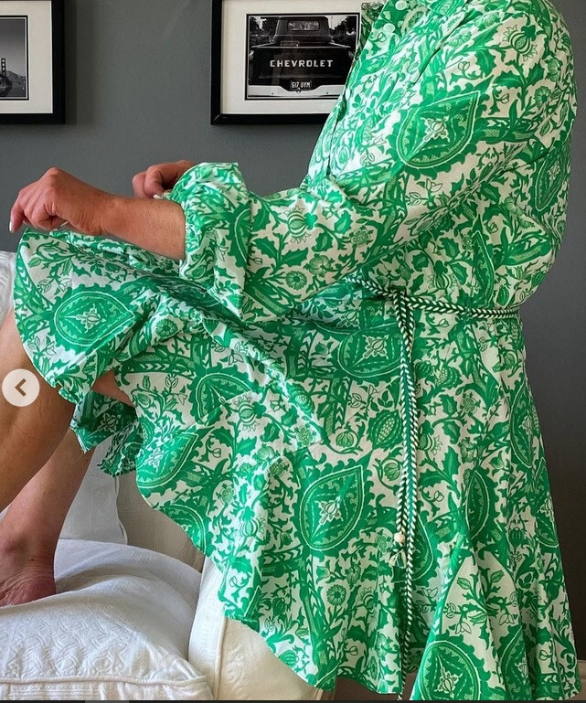 ZARA GREEN PAISLEY FLORAL PRINT MINI SHIRT DRESS VOLUMINOUS SKATER ...