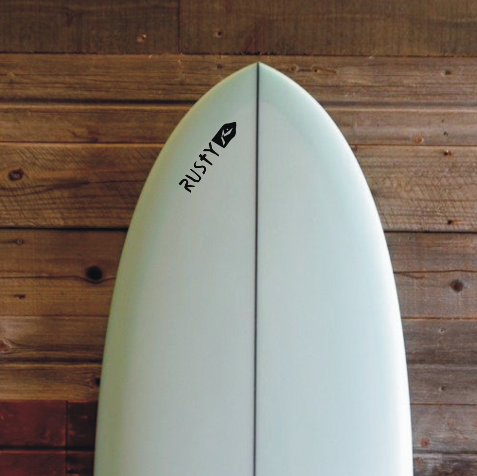 RUSTY Vinyl Decal/Sticker Black 5 In x 1 In Car Window Surf Die Cut ...