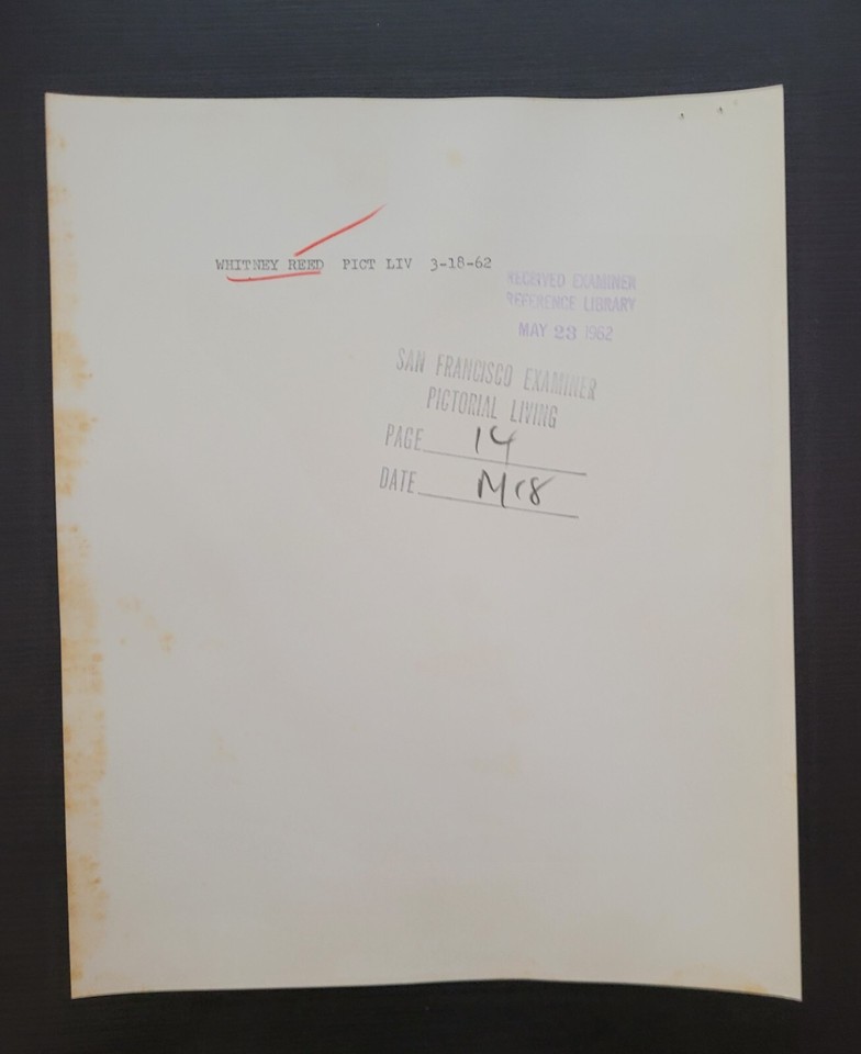 TENNIS LEGEND ORIGINAL PHOTO WHITNEY REED VINTAGE FROM SAN FRANCISCO ...