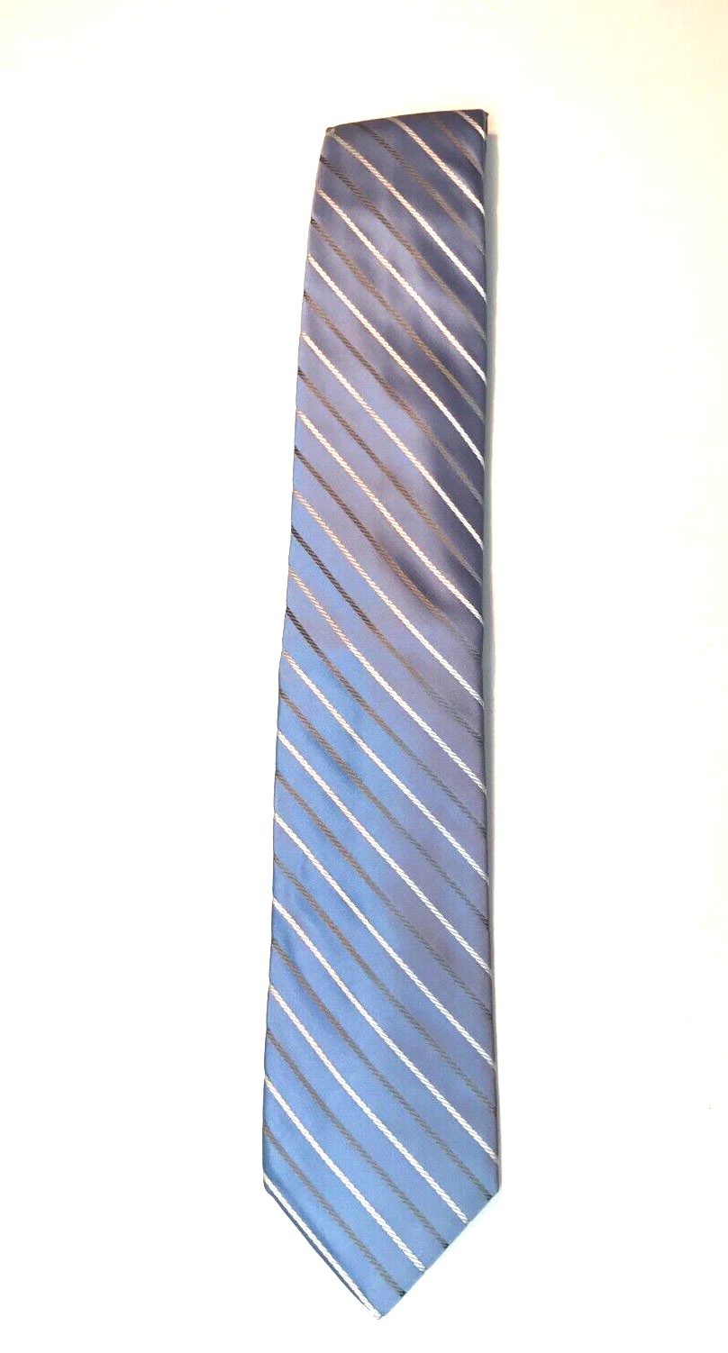 ROBERT TALBOTT Best of Class Silk Necktie Designer Stripe Light Blue ...