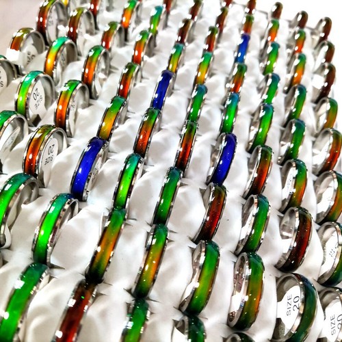 Wholesale 20pcs Stainless Steel Mood Ring Men's Women's Color Changing ...