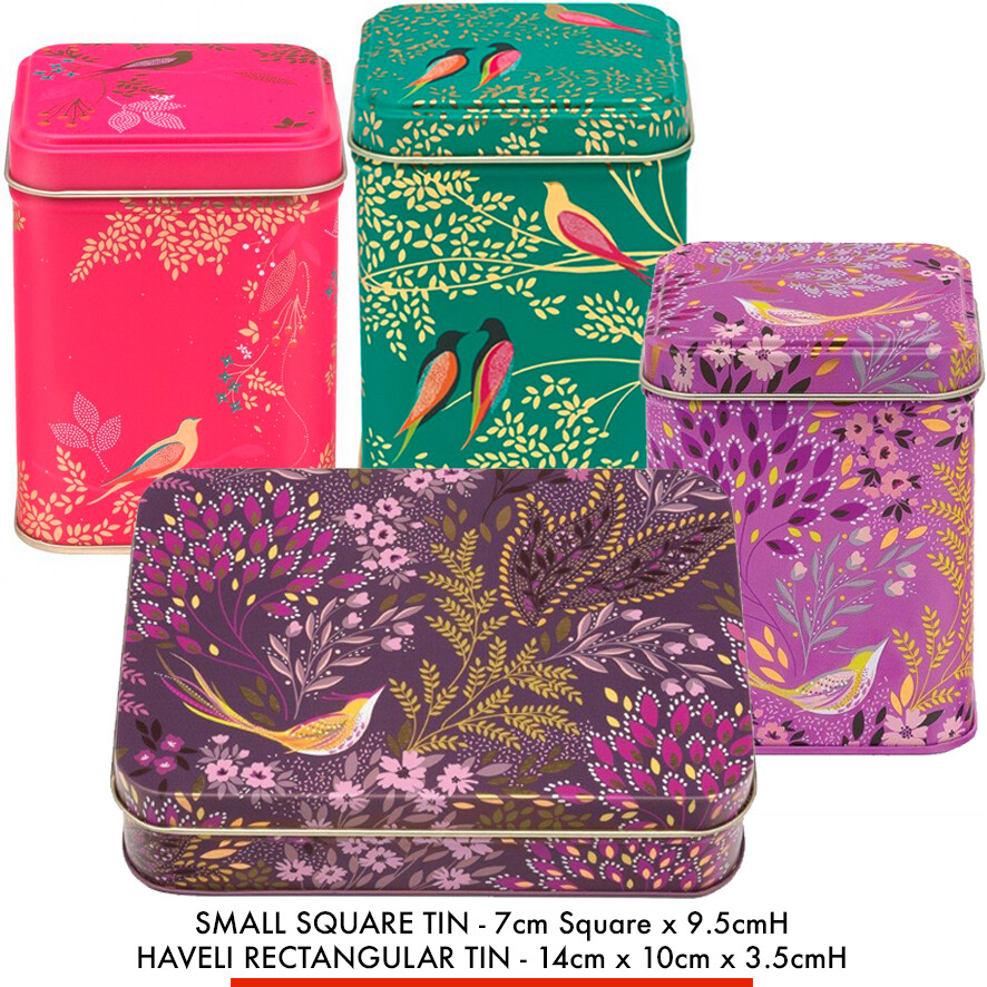 SARA MILLER METAL TIN BOX Accessory Home Keepsake Pill Storage Sweet ...