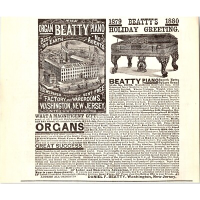 1880 Beatty Piano & Organ Company Original Vintage Print Advertisement ...